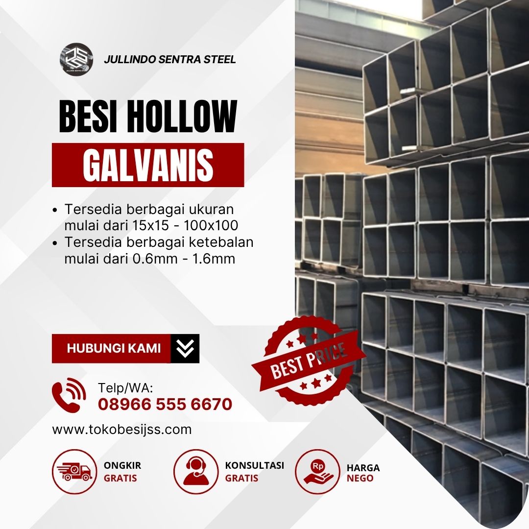Besi Hollow Galvanis 15×15 | Toko Besi JSS
